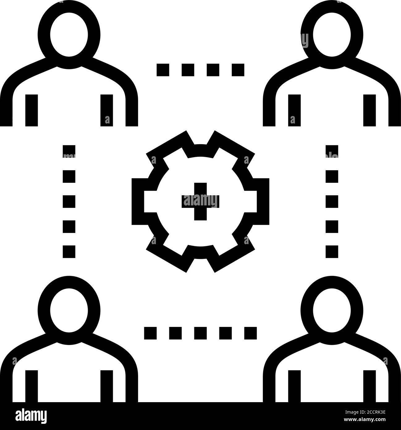 company employees working process line icon vector illustration Stock ...