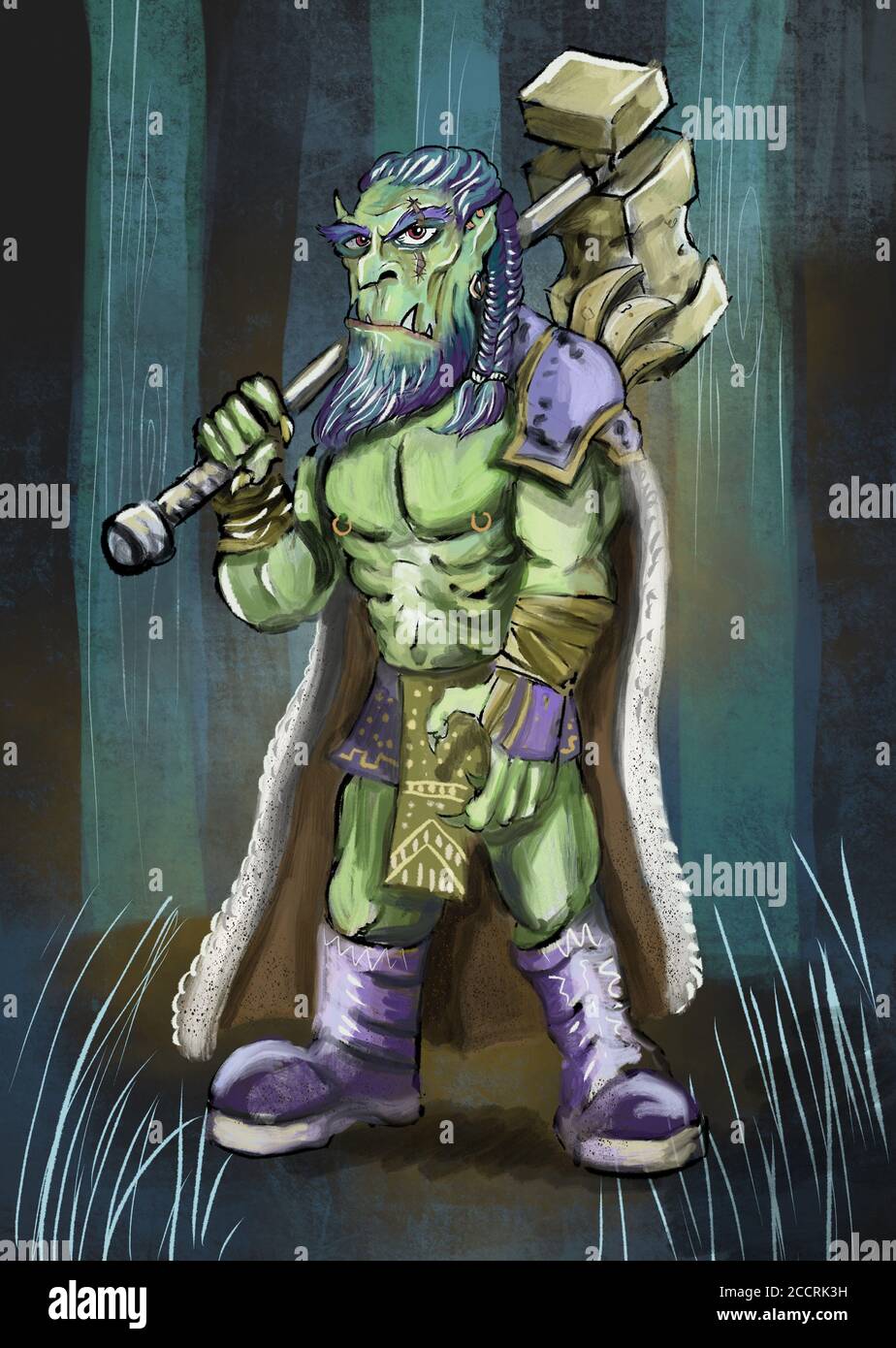 Illustration of a fantasy Orc character Stock Photo - Alamy
