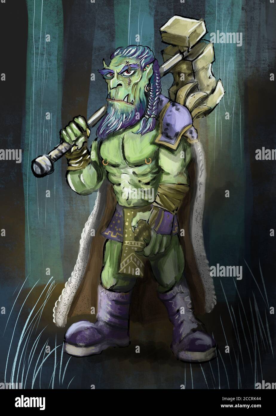 Illustration of a fantasy Orc character Stock Photo - Alamy
