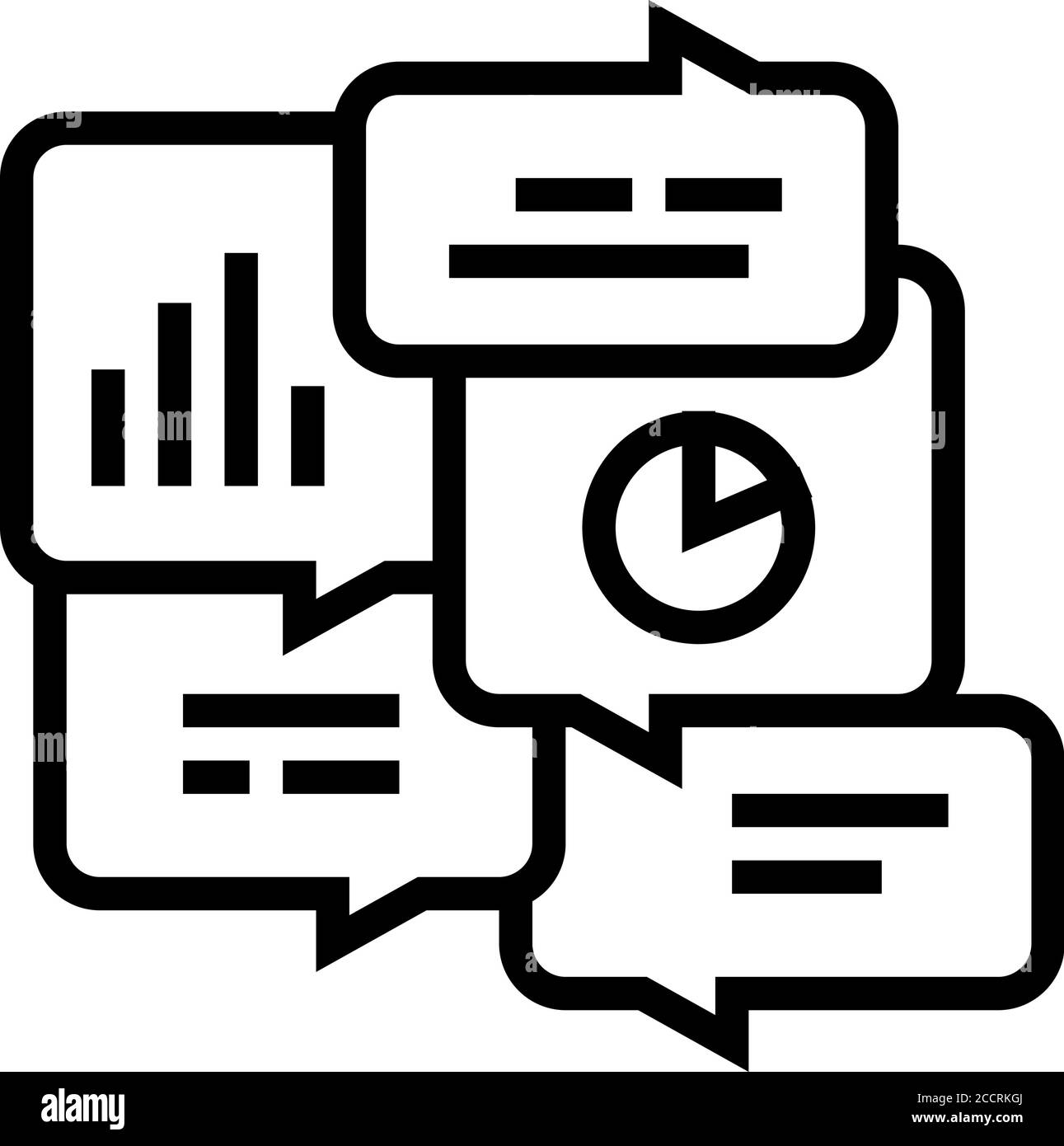 office tasks discussing line icon vector illustration Stock Vector ...