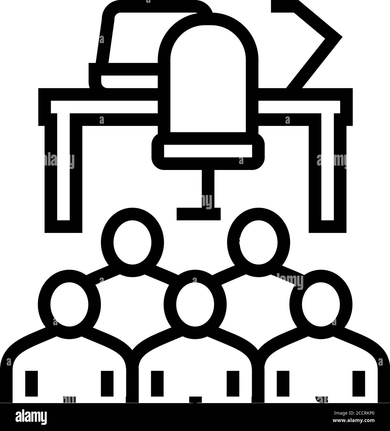 workspace colleagues line icon vector illustration Stock Vector Image ...