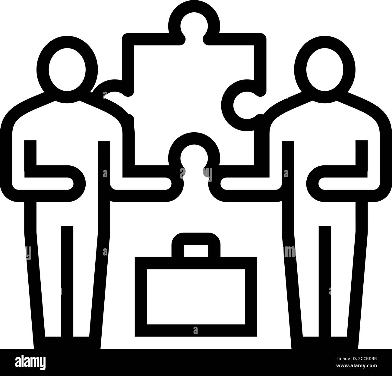 colleagues company puzzle line icon vector illustration Stock Vector ...
