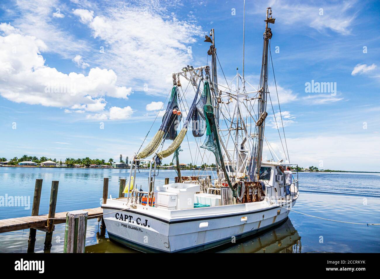 Florida,Matlacha,Isles Shores Pass,waterfront,dock,commercial shrimp ...