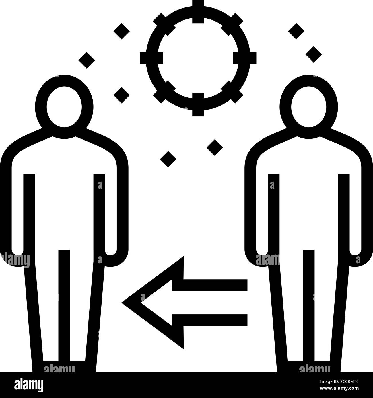 safe distance human line icon vector illustration Stock Vector Image ...