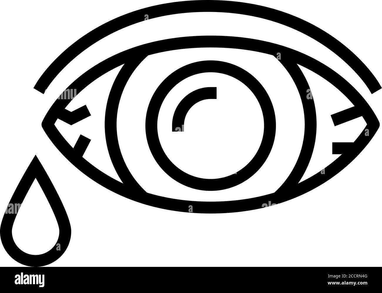 eye flowing tears line icon vector illustration Stock Vector Image ...