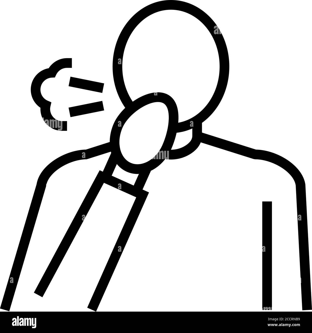 human cough line icon vector illustration Stock Vector Image & Art - Alamy