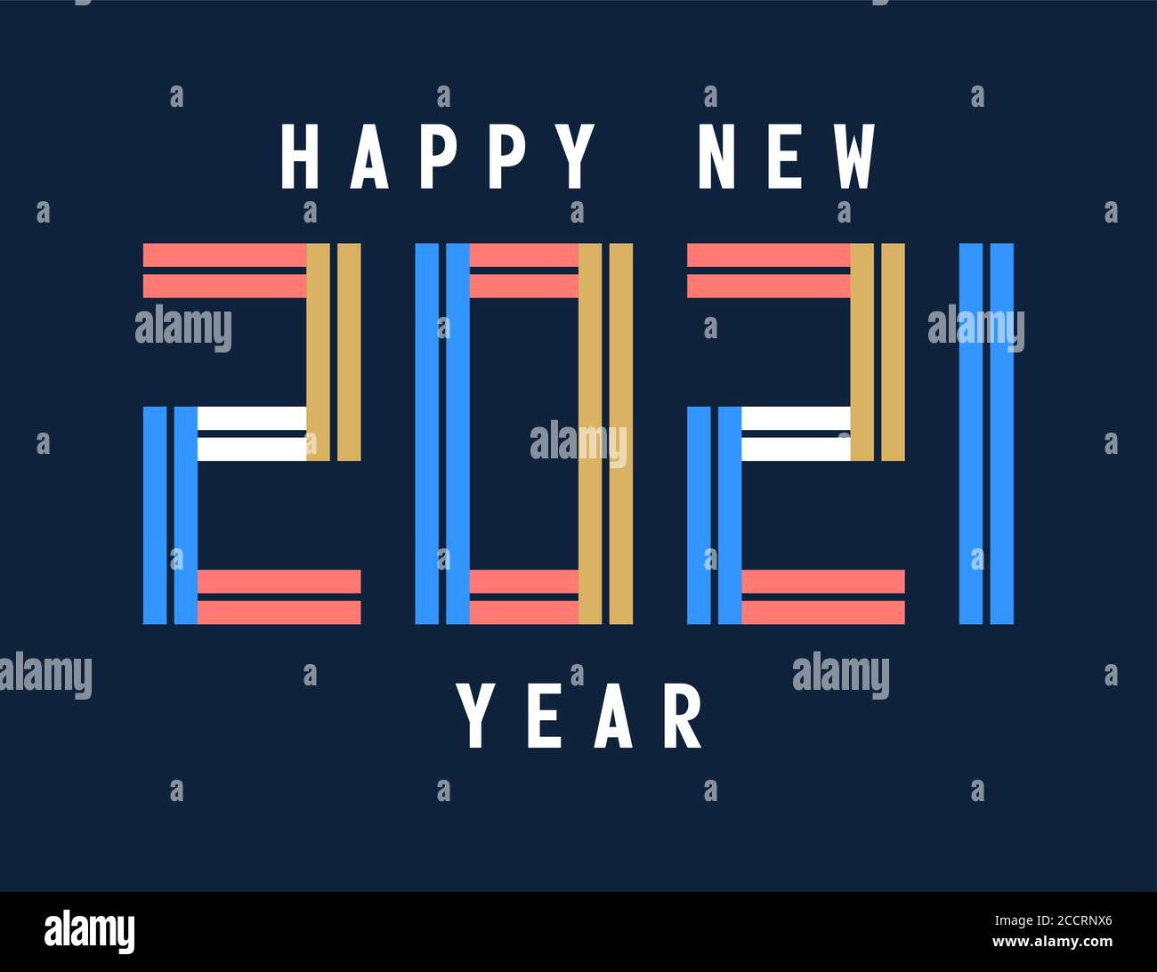 Happy New Year 2021 Celebration greeting card vector illustration for ...