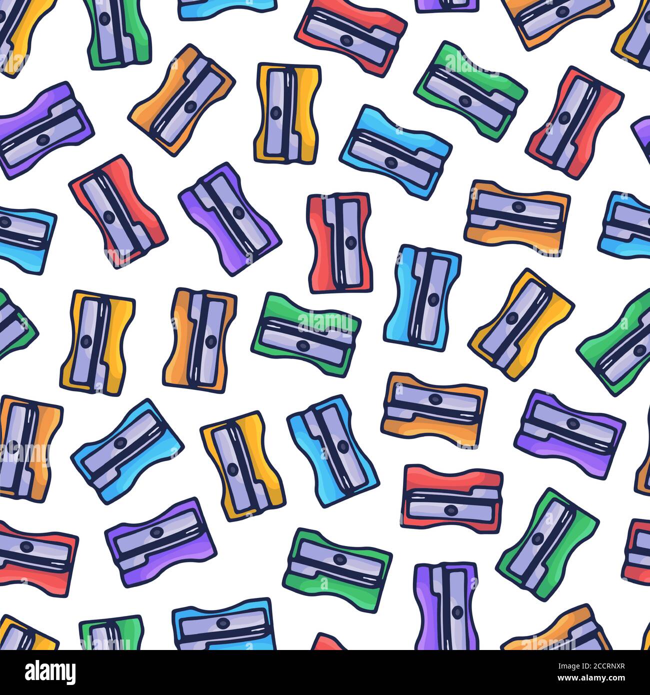 Hand drawn Pencil Sharpener Icon Isolated Seamless Pattern On White ...
