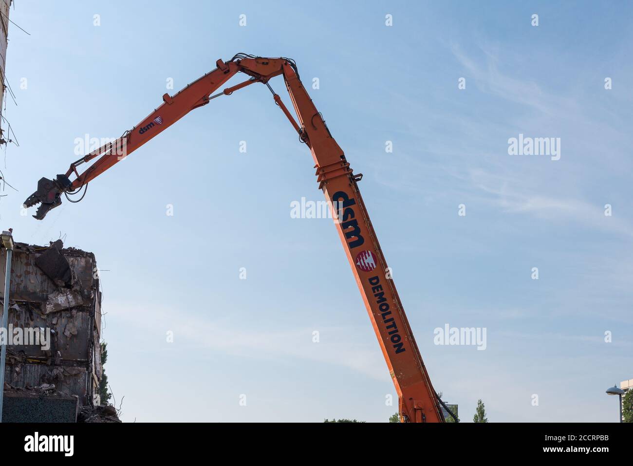 Demolition is underway of Heath House tower block in Druids Heath ...