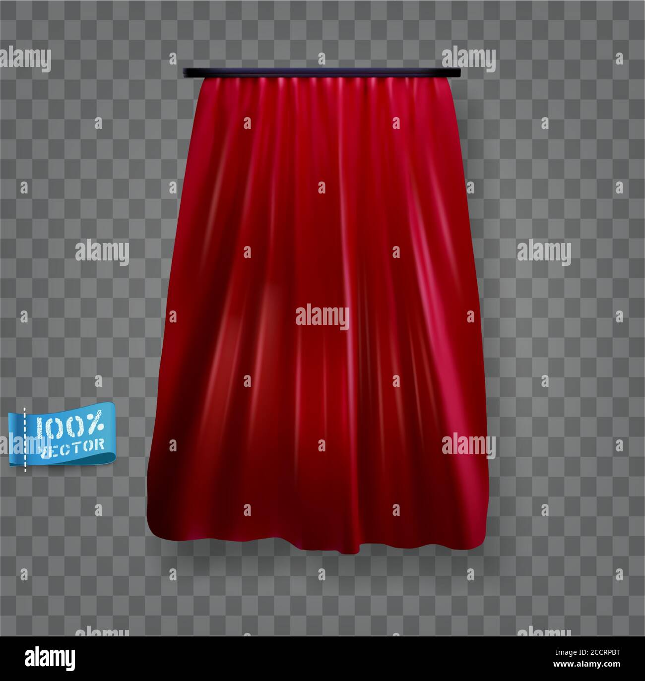 Vector red curtain, isolated. Realistic element for design Stock Vector ...