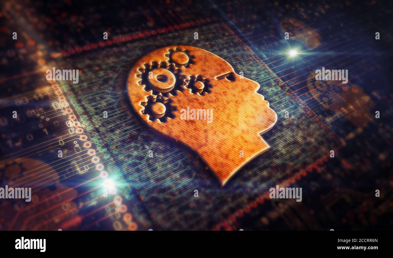 Artificial intelligence, machine learning, cyber brain, digital ...