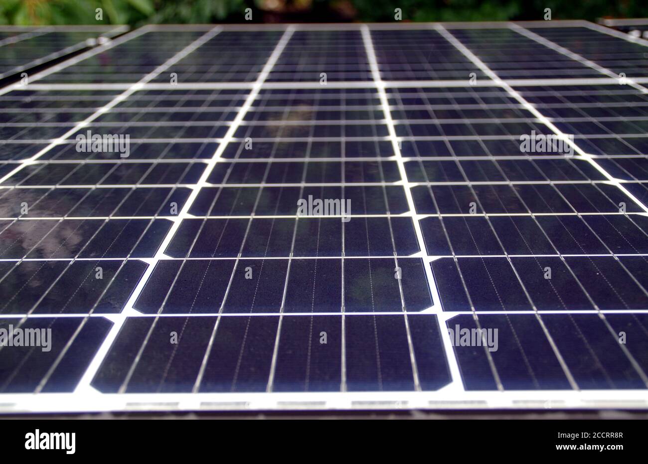 Wet solar panels on the roof. Photovoltaics at home in the rain Stock ...