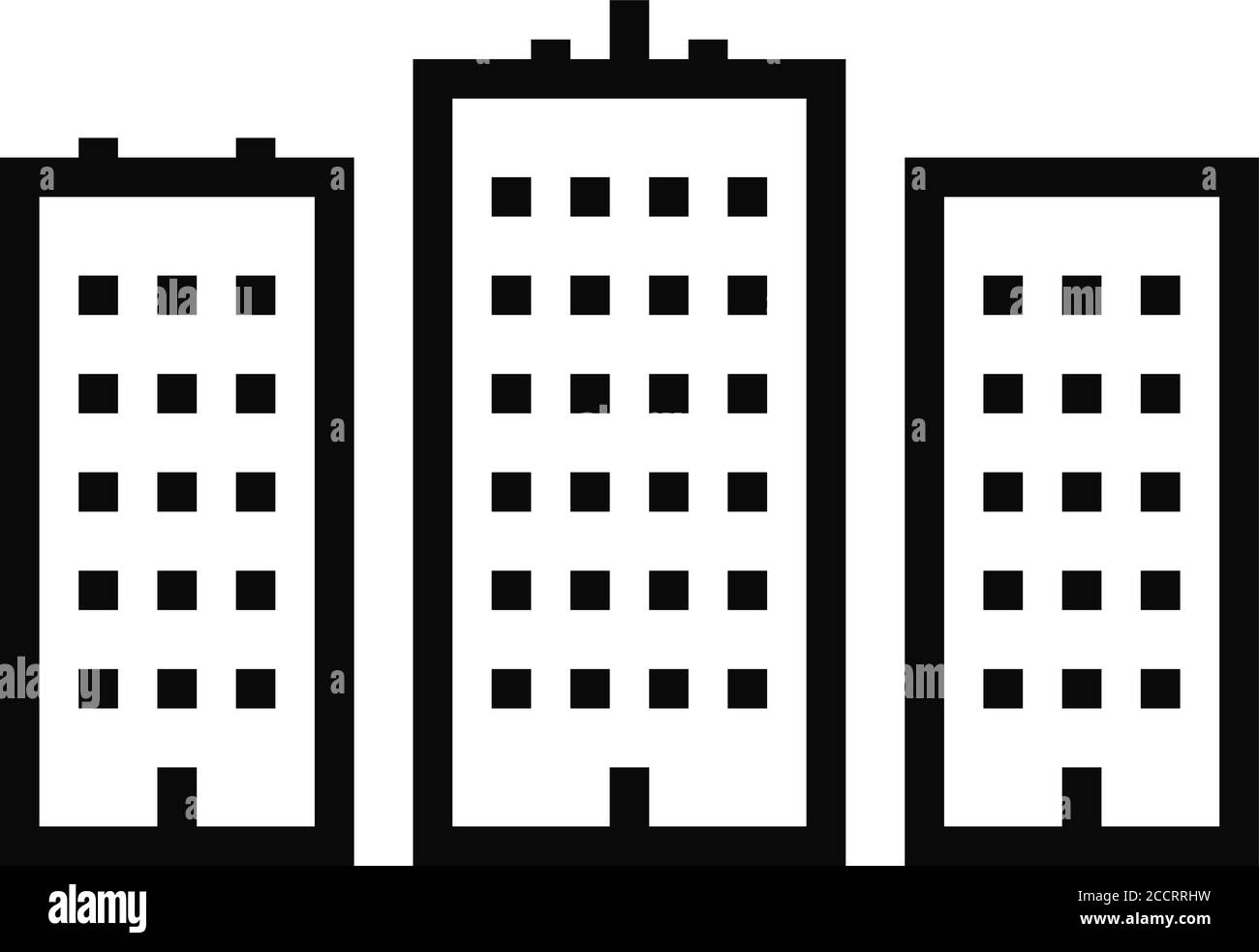 city high buildings line icon vector illustration Stock Vector Image ...