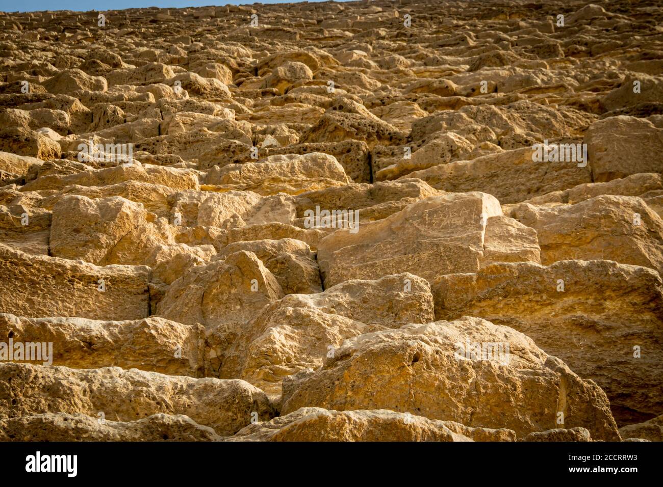 Detail of the stone construction in the pyramids of Giza. Cairo. Egypt ...