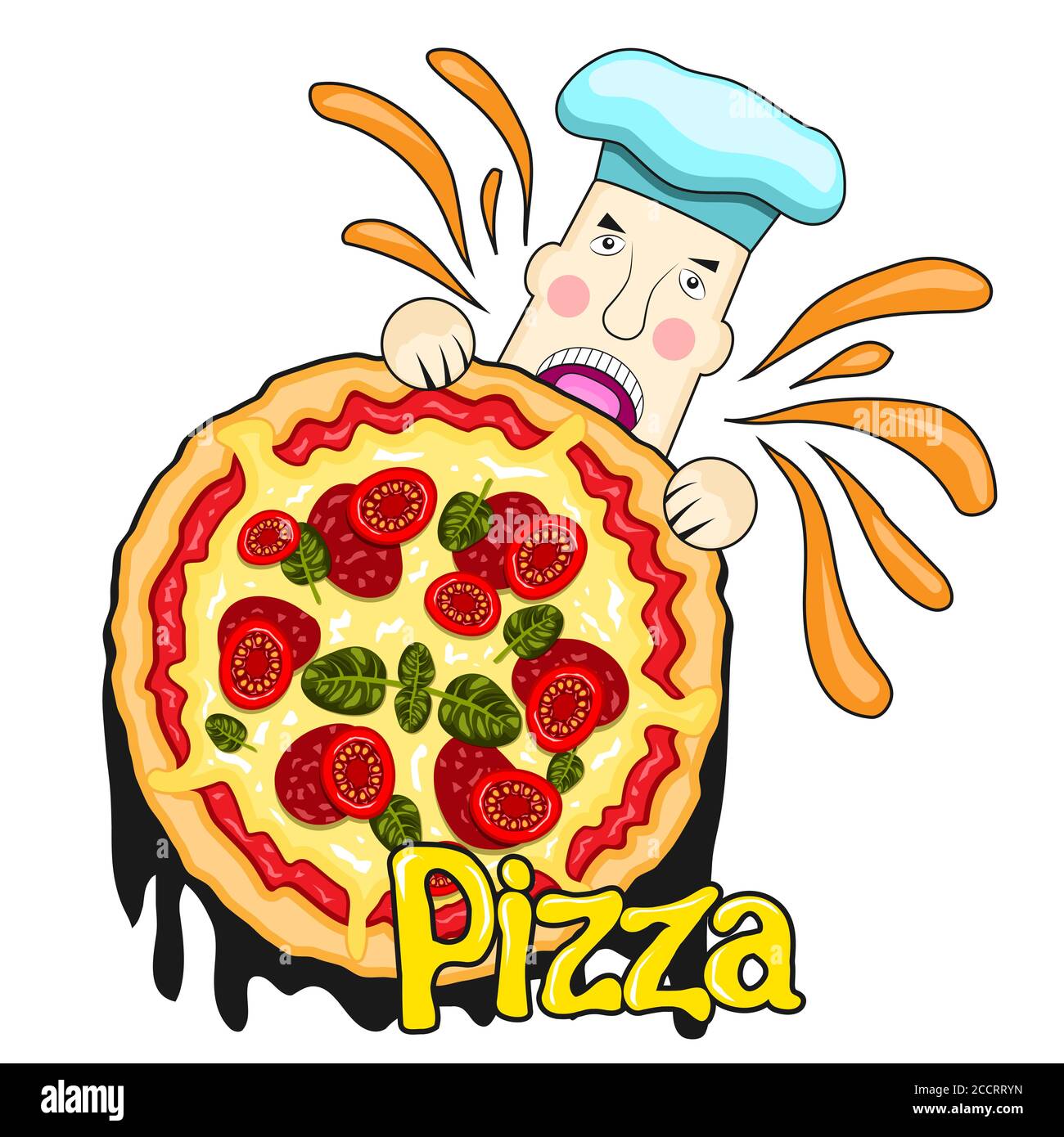 Italian chef pizza cartoon illustration hi-res stock photography and ...