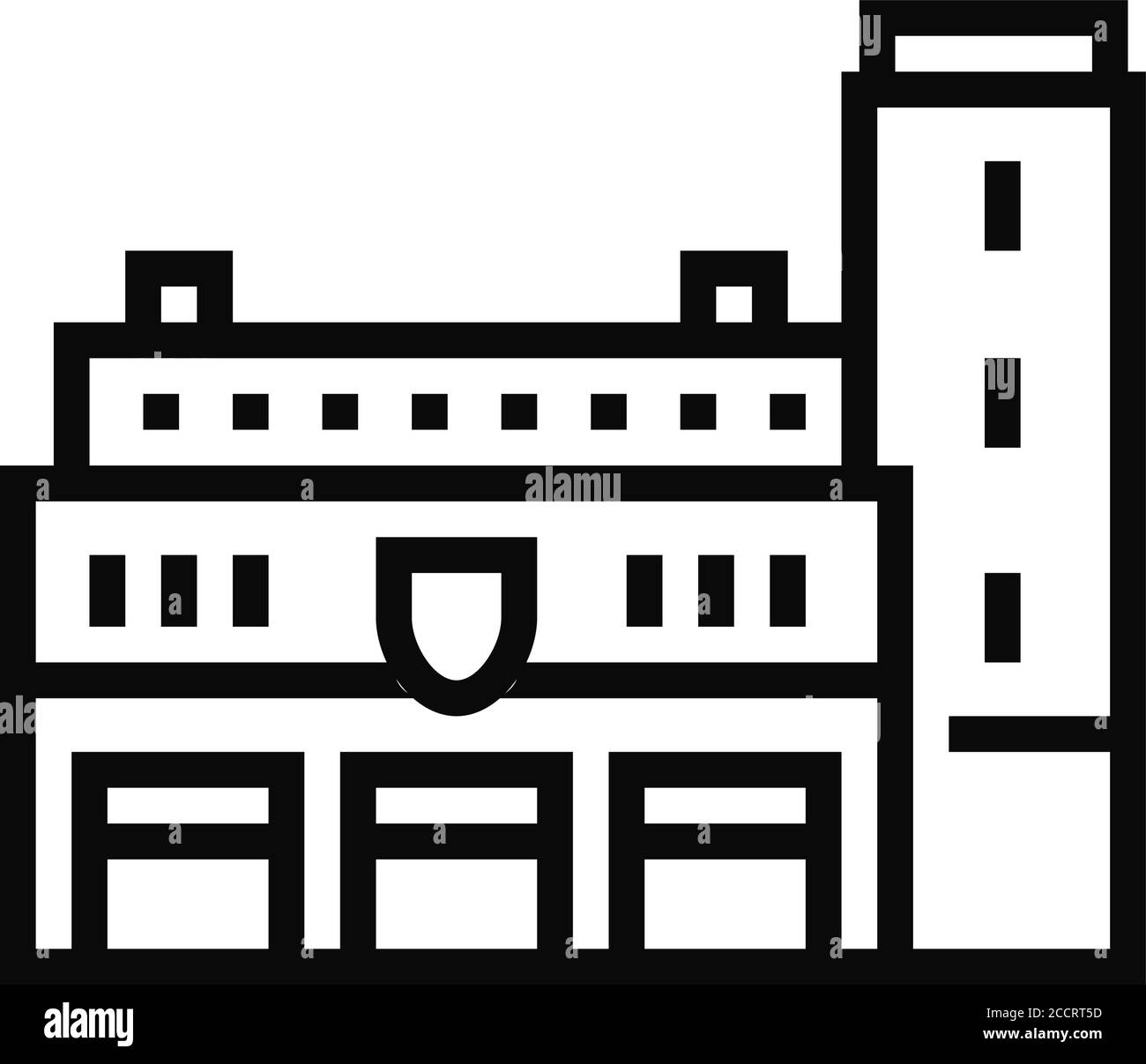 fire department building line icon vector illustration Stock Vector ...