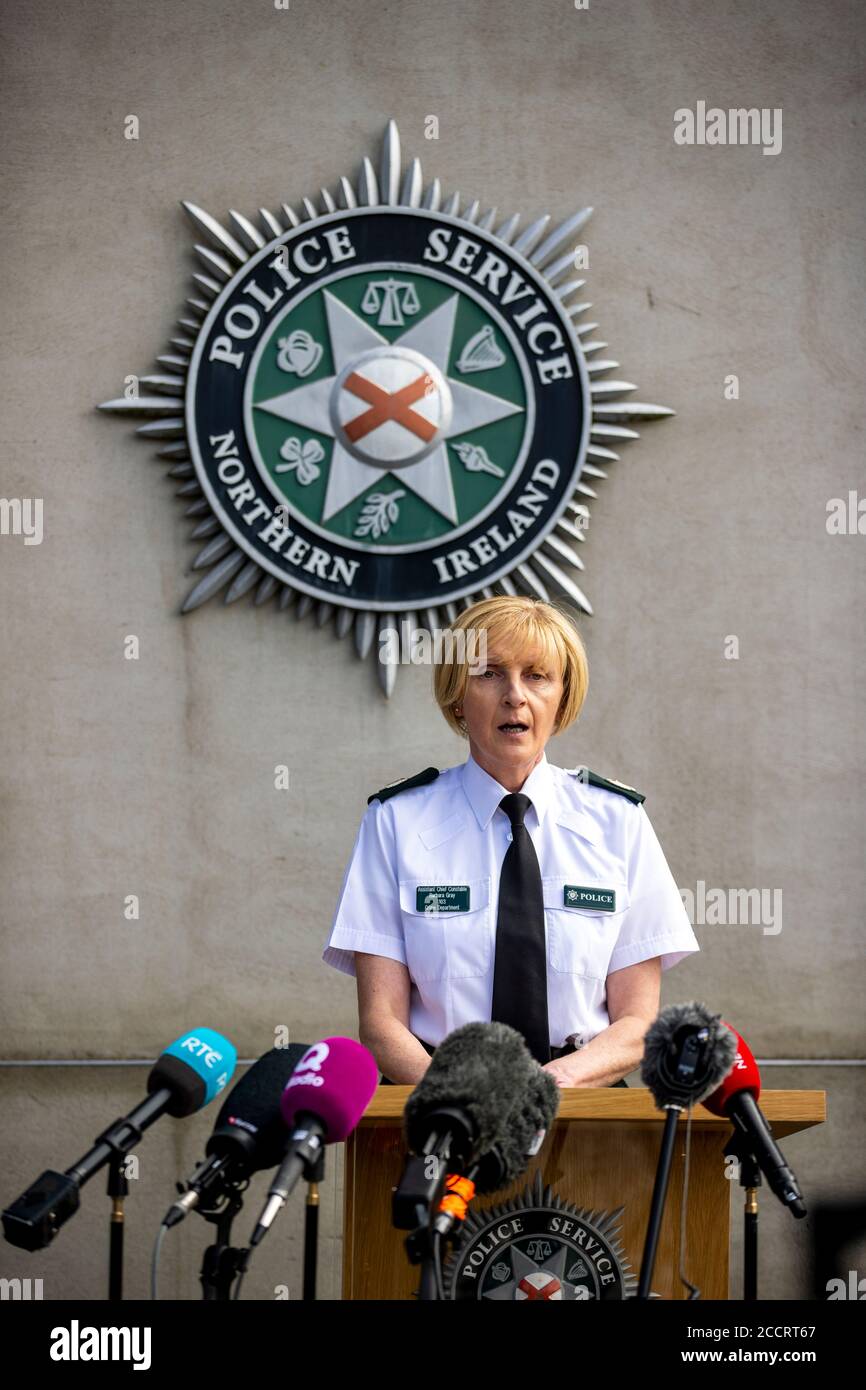 Press conference psni headquarters knock street hi-res stock ...