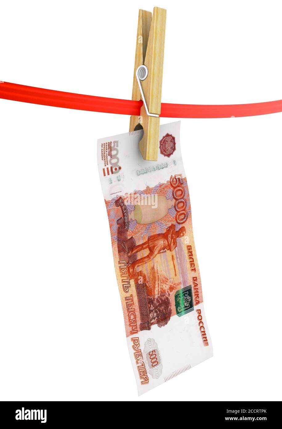 Legalization of funds (money laundering). Banknote of five thousand ...