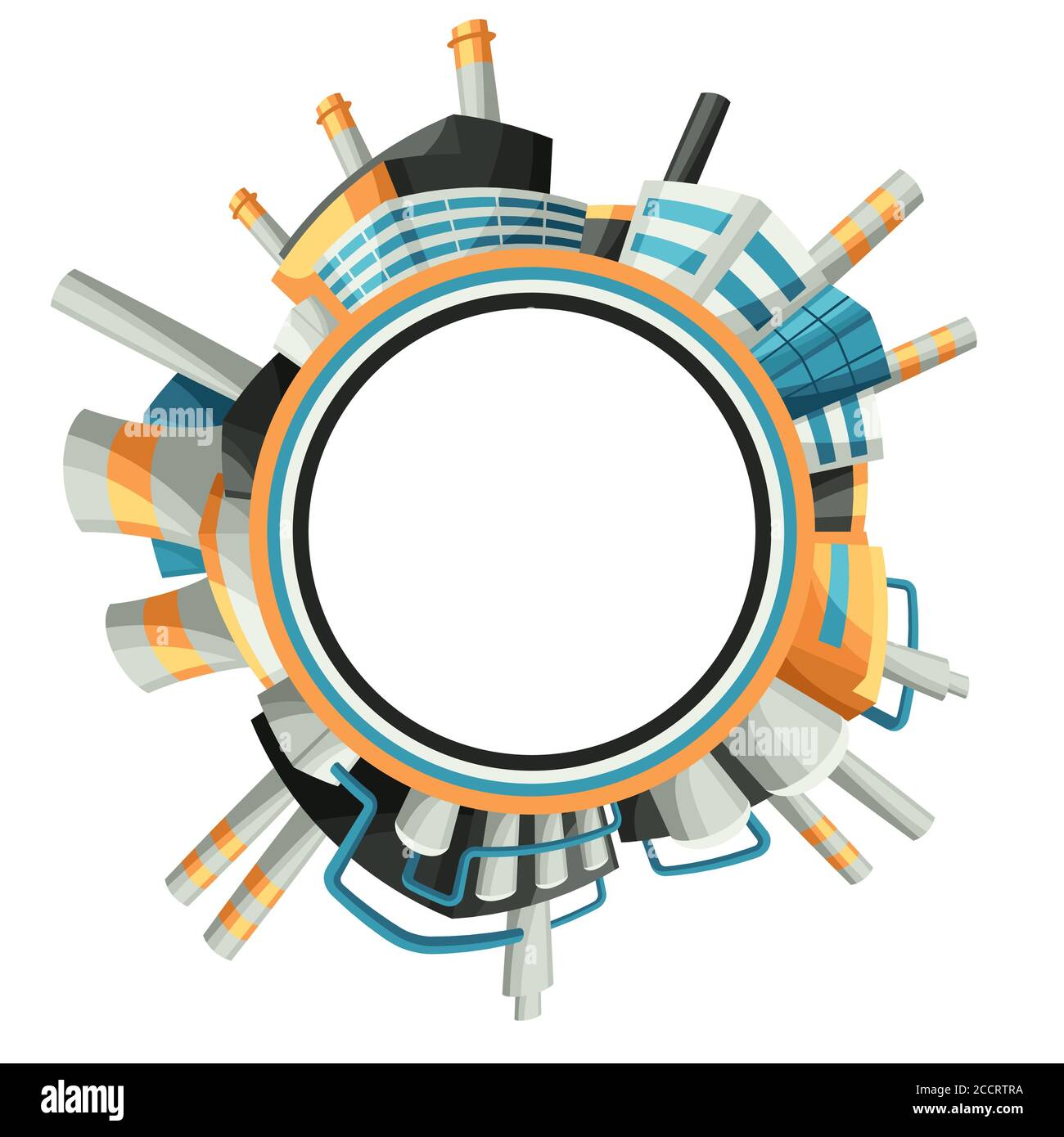 Illustration with factories or industrial buildings Stock Vector Image ...