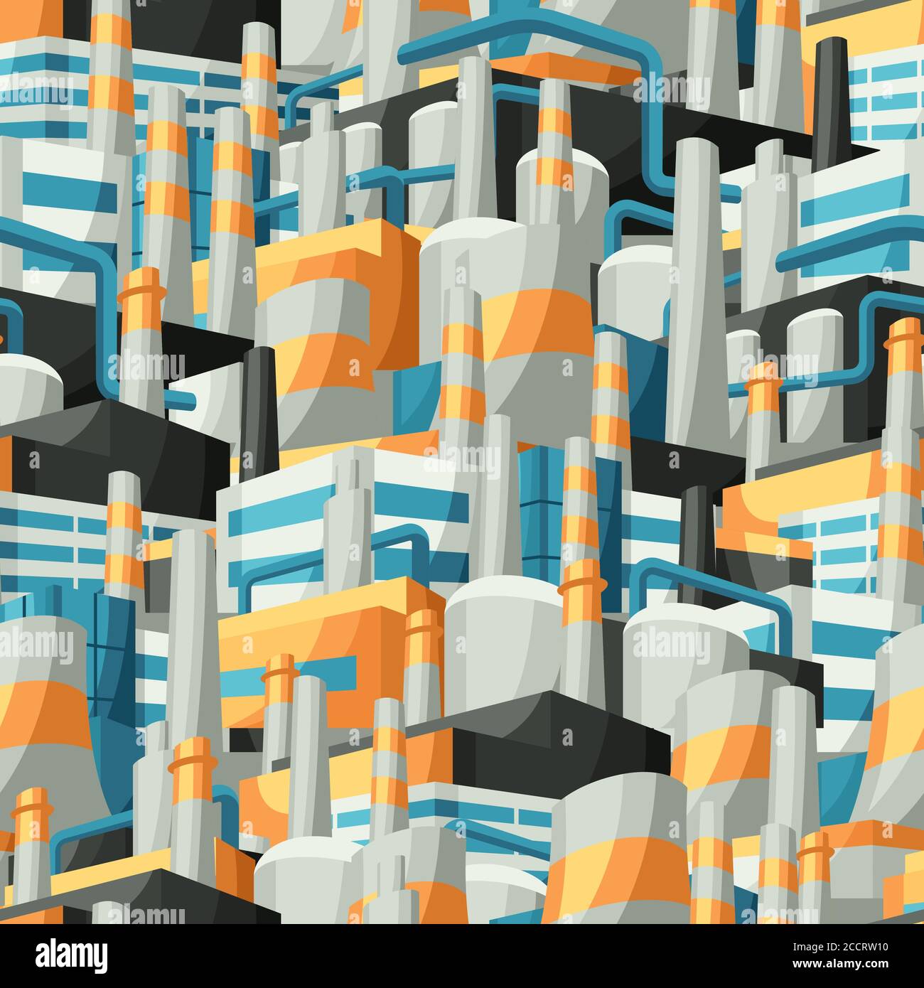 Seamless pattern with factories or industrial buildings Stock Vector ...