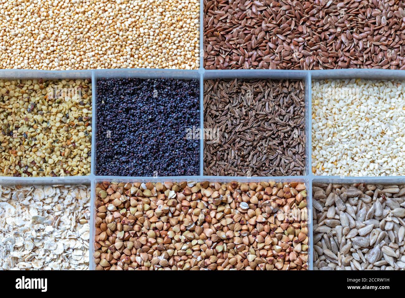Seeds and Grains Healthy Food Selection Variety Stock Photo - Alamy