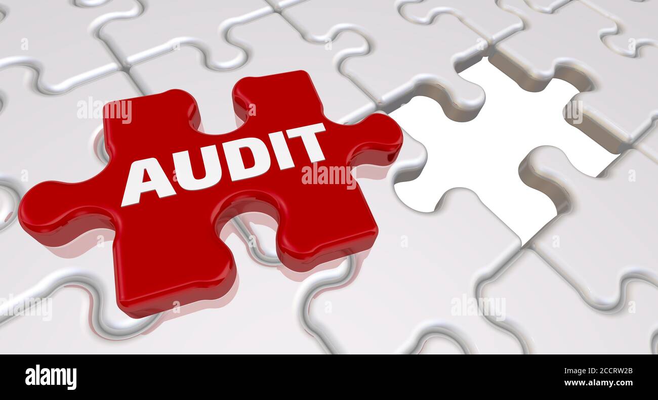 Audit. The inscription on the missing element of the puzzle. Folded ...