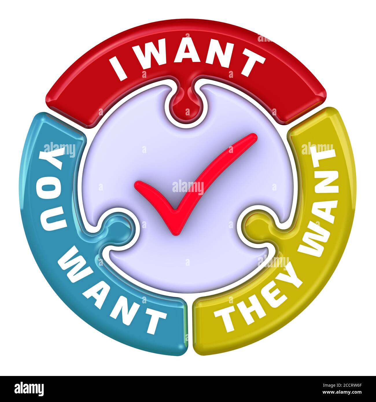 The inscription "I WANT, YOU WANT, THEY WANT" on the puzzle in the ...