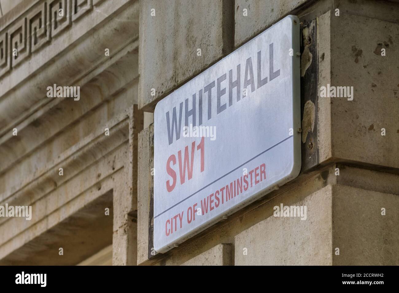 Whitehall SW1, City of Westminster, road sign, London, England Stock ...