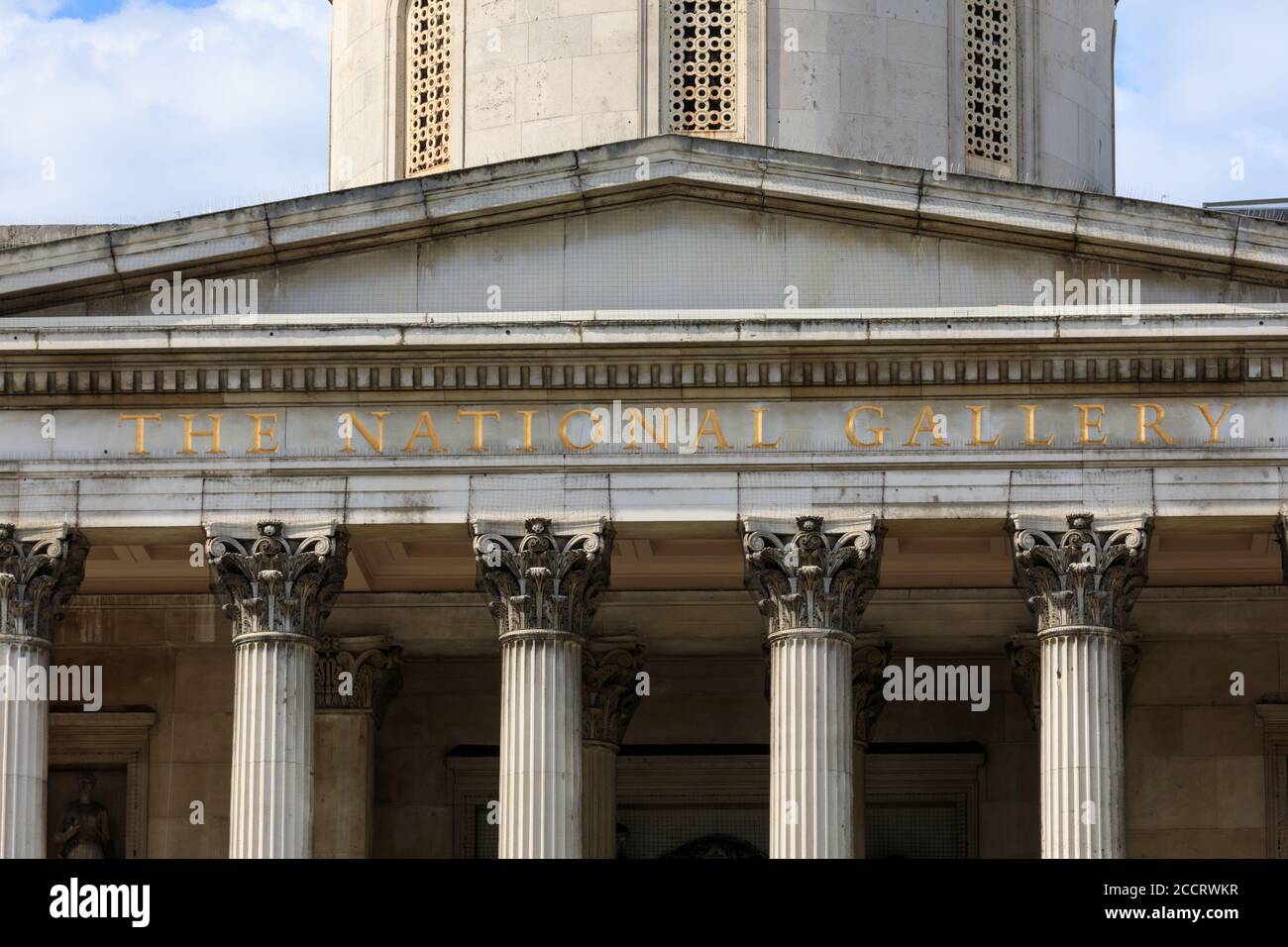 Front signage of The National Gallery art museum and collection on ...