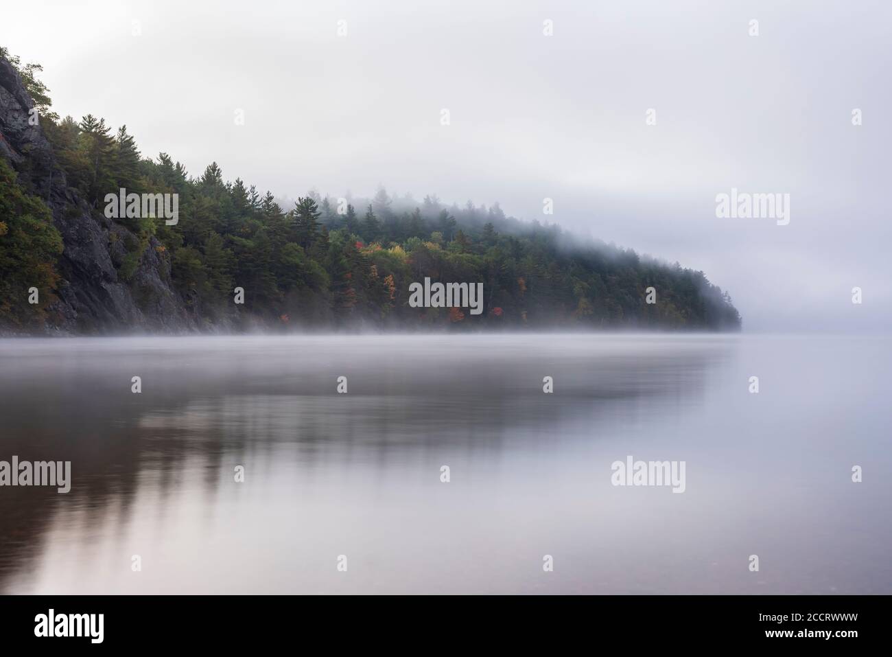 Fog on the Bon Echo lake Stock Photo - Alamy