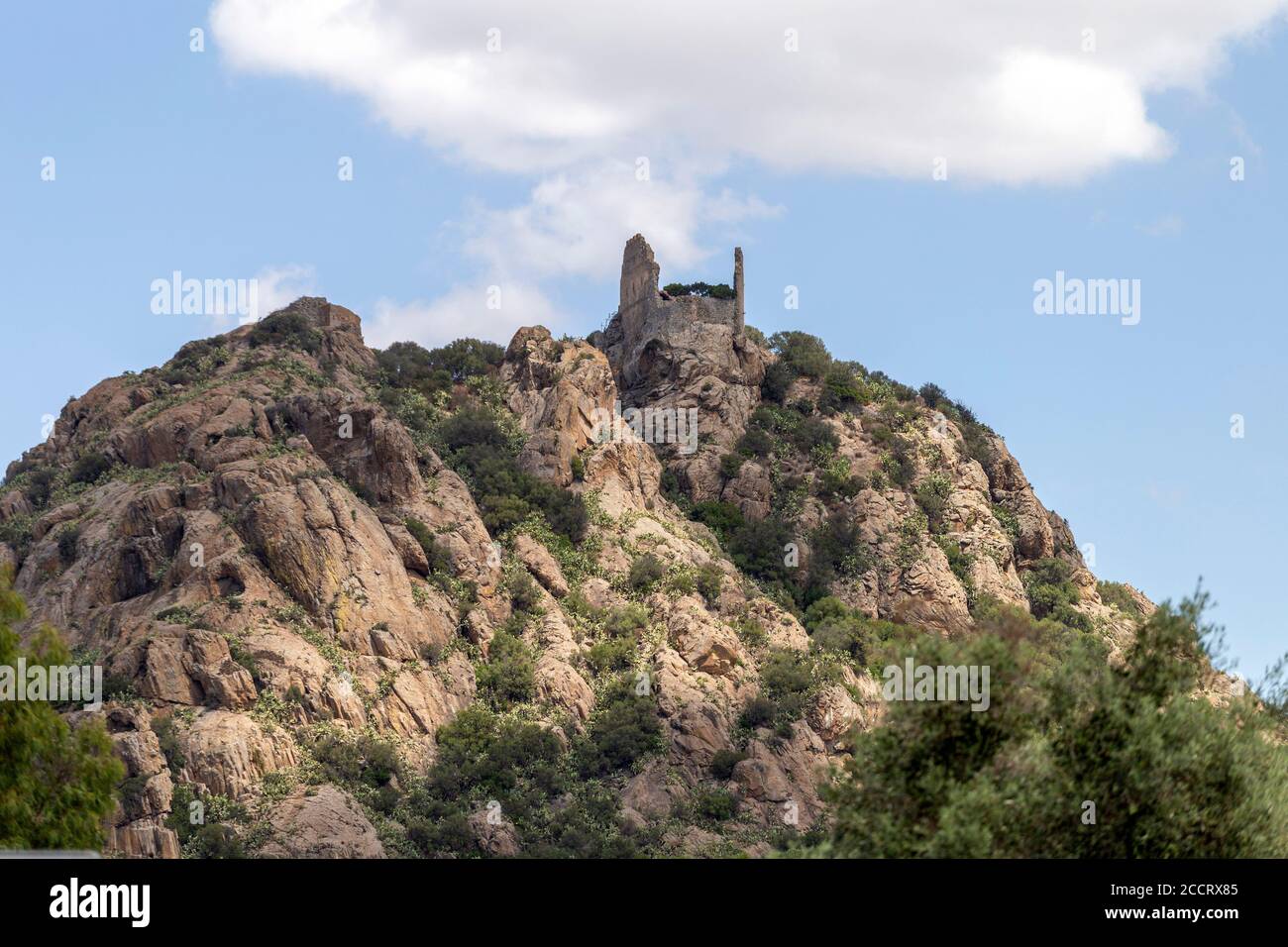 View of Castle of Acquafredda a medieval castle in Siliqua, province of ...