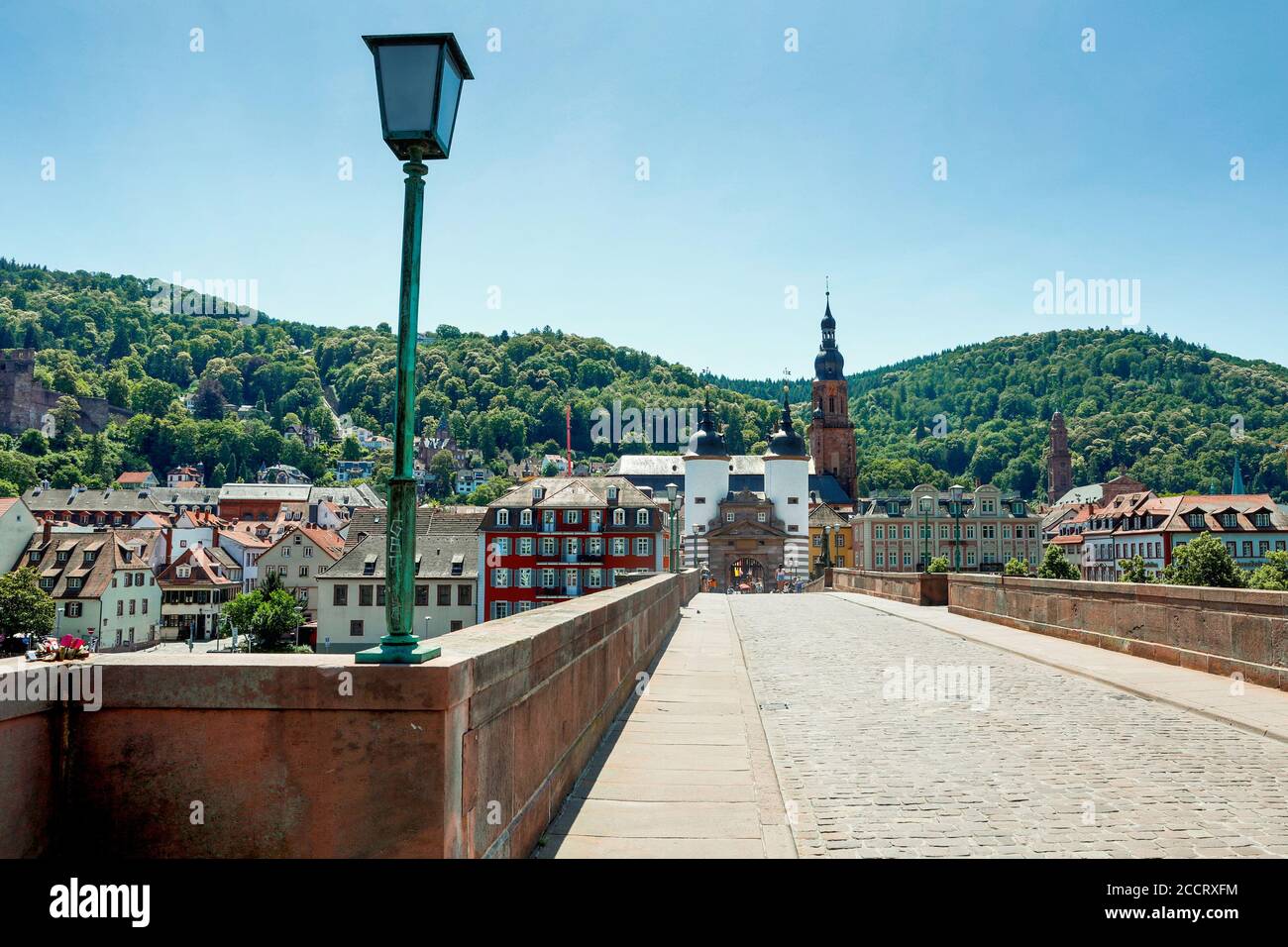 Panoramic view of the old town of Heidelberg with famous Heidelberg ...