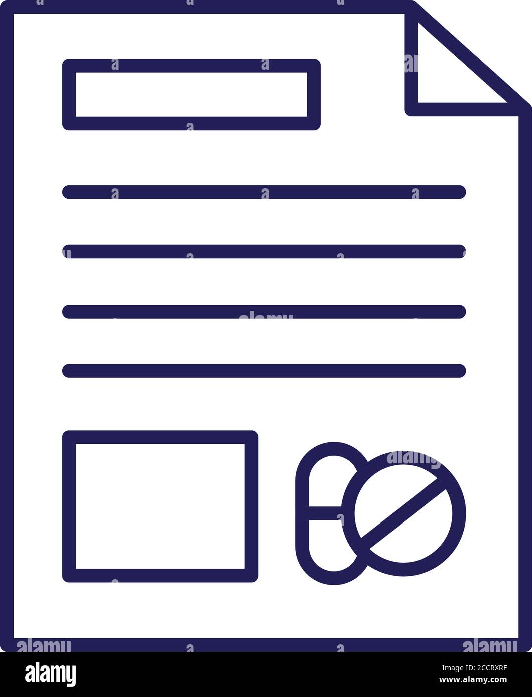 document with medicine capsules and pills drugs line style icon vector ...