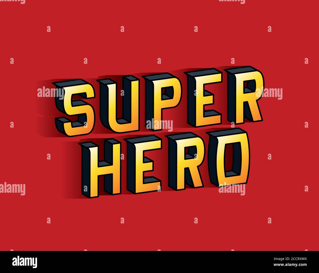 super hero lettering on red background design, typography retro and ...