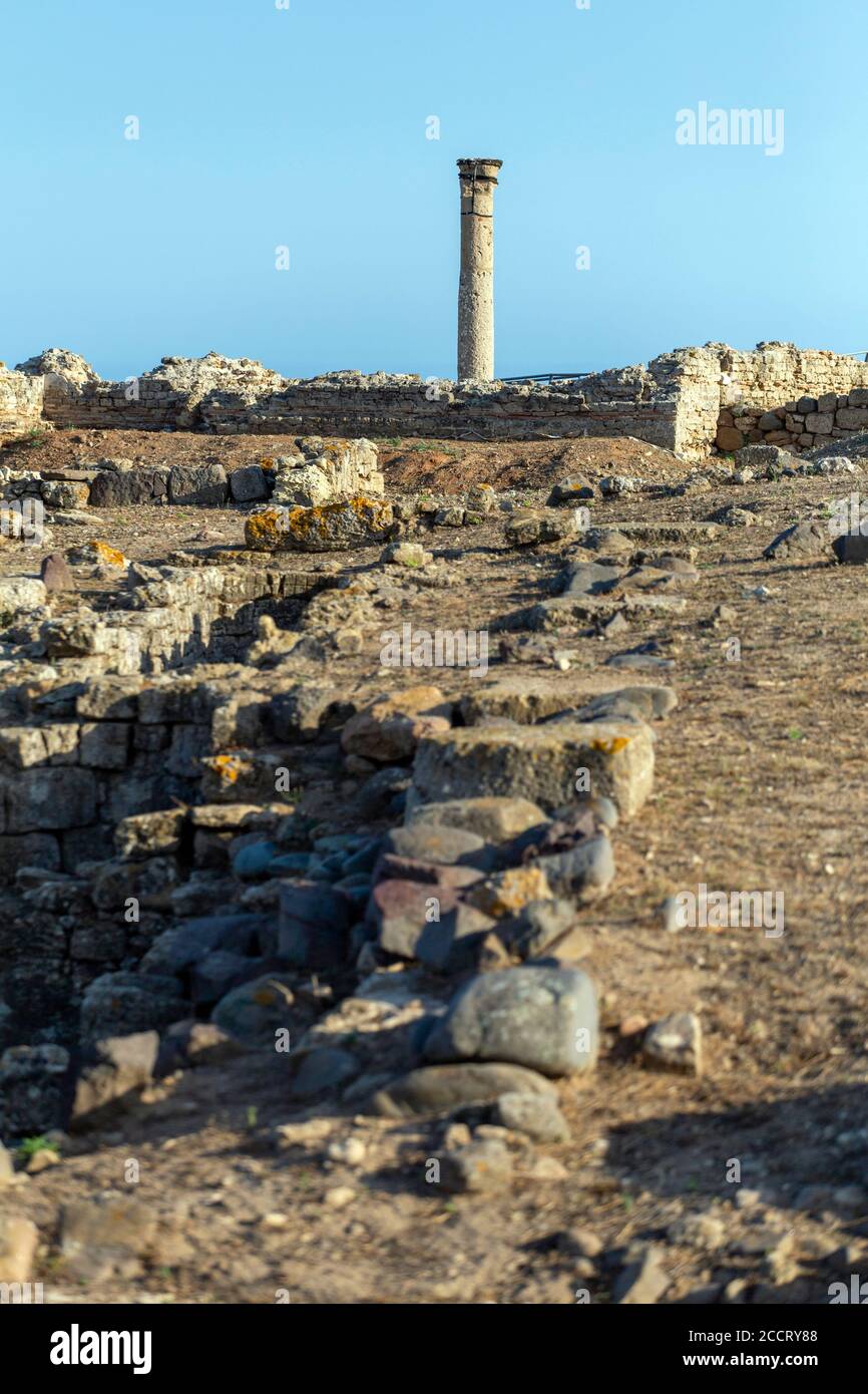 The archaeological site of Nora, Italy Stock Photo - Alamy