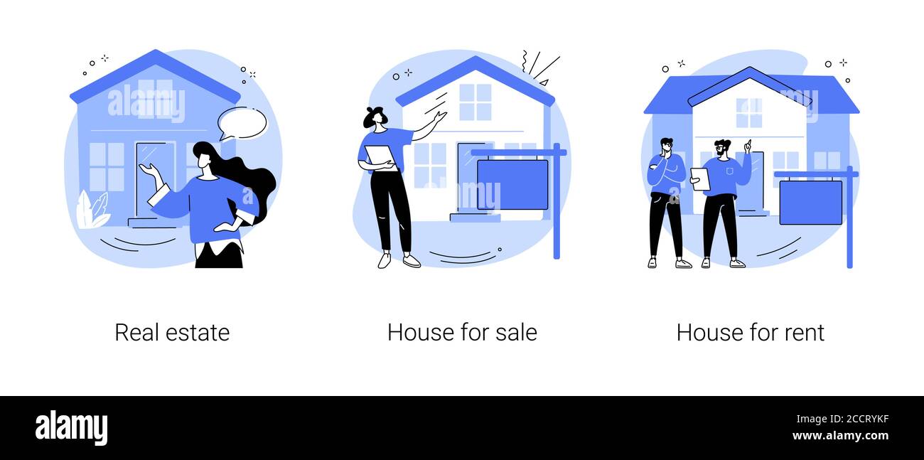 Real estate services abstract concept vector illustrations Stock Vector ...