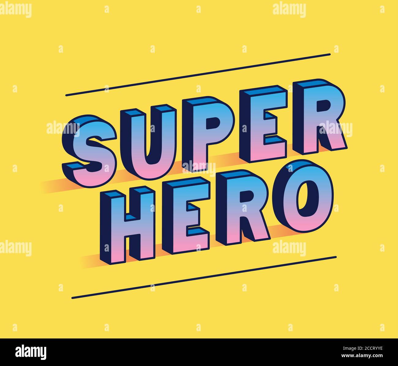 super hero lettering on yellow background design, typography retro and ...