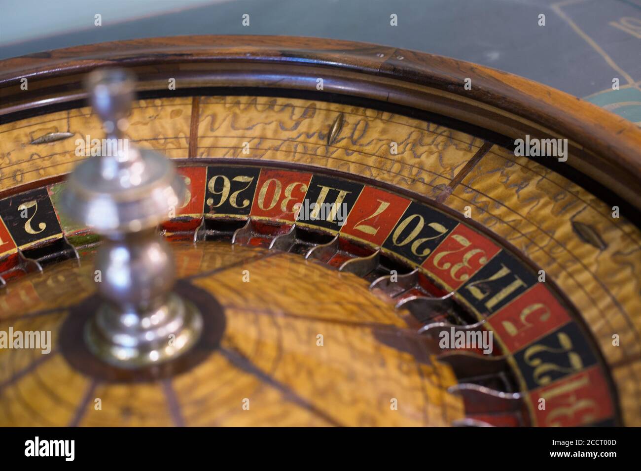 Close up of the wheel of an old roulette wheel Stock Photo - Alamy