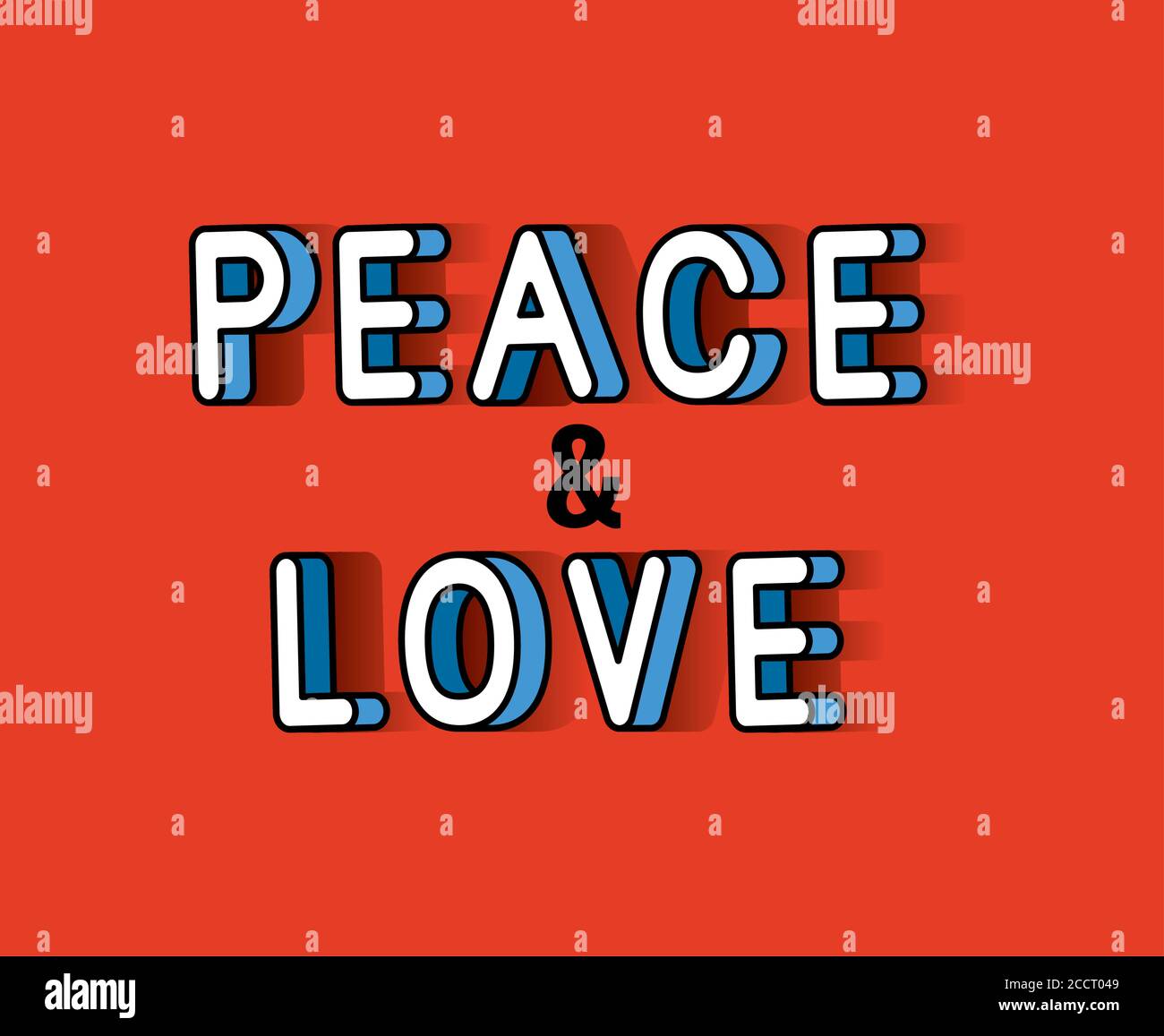 peace and love lettering on red background design, typography retro and ...