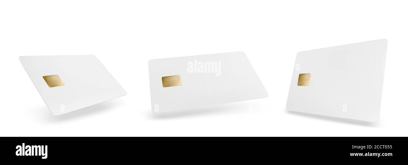 Blank plastic credit card template. Vector realistic mockup of empty ...
