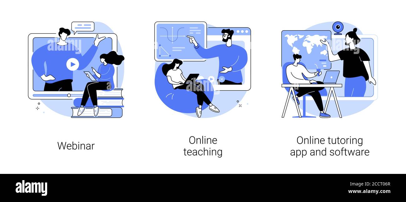 E-learning abstract concept vector illustrations Stock Vector Image ...