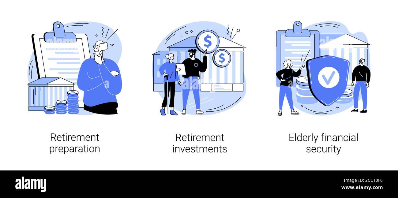 Retirement financial planning abstract concept vector illustrations ...