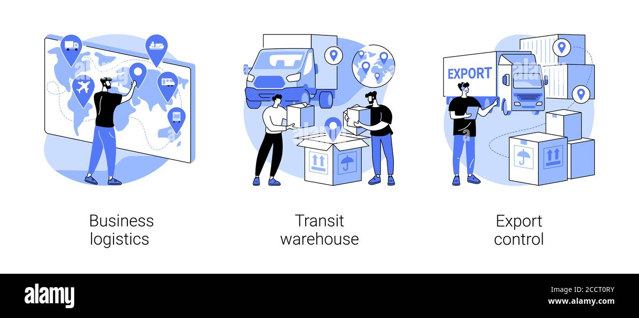 Smart logistics technologies abstract concept vector illustrations ...