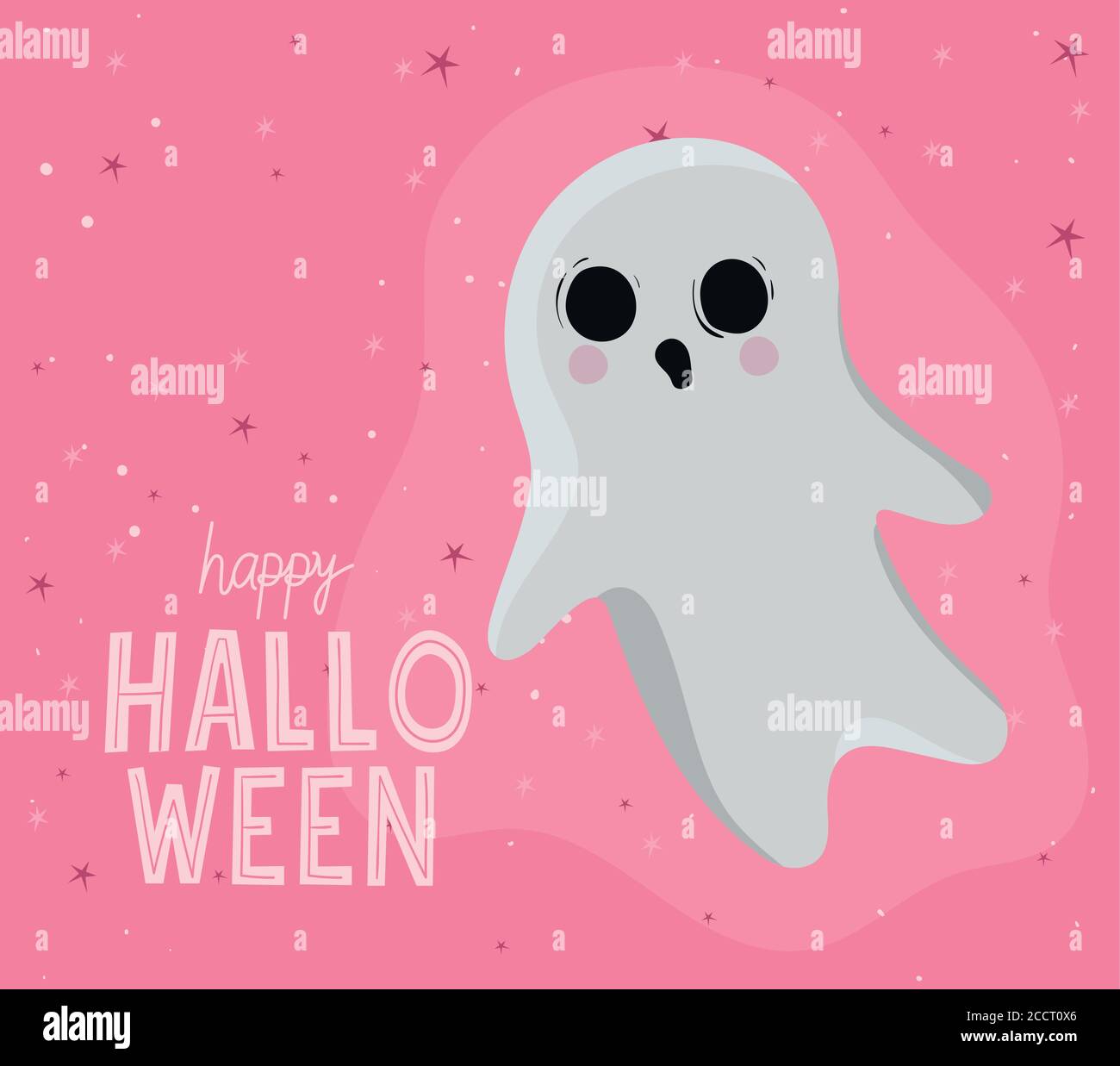 Halloween ghost cartoon design, Holiday and scary theme Vector ...