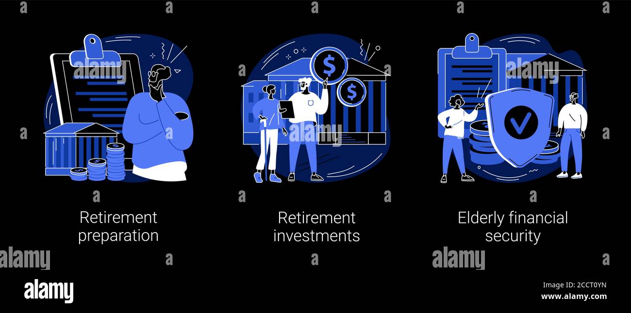 Retirement financial planning abstract concept vector illustrations ...