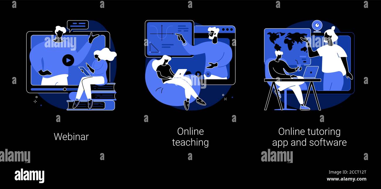 E-learning abstract concept vector illustrations Stock Vector Image ...