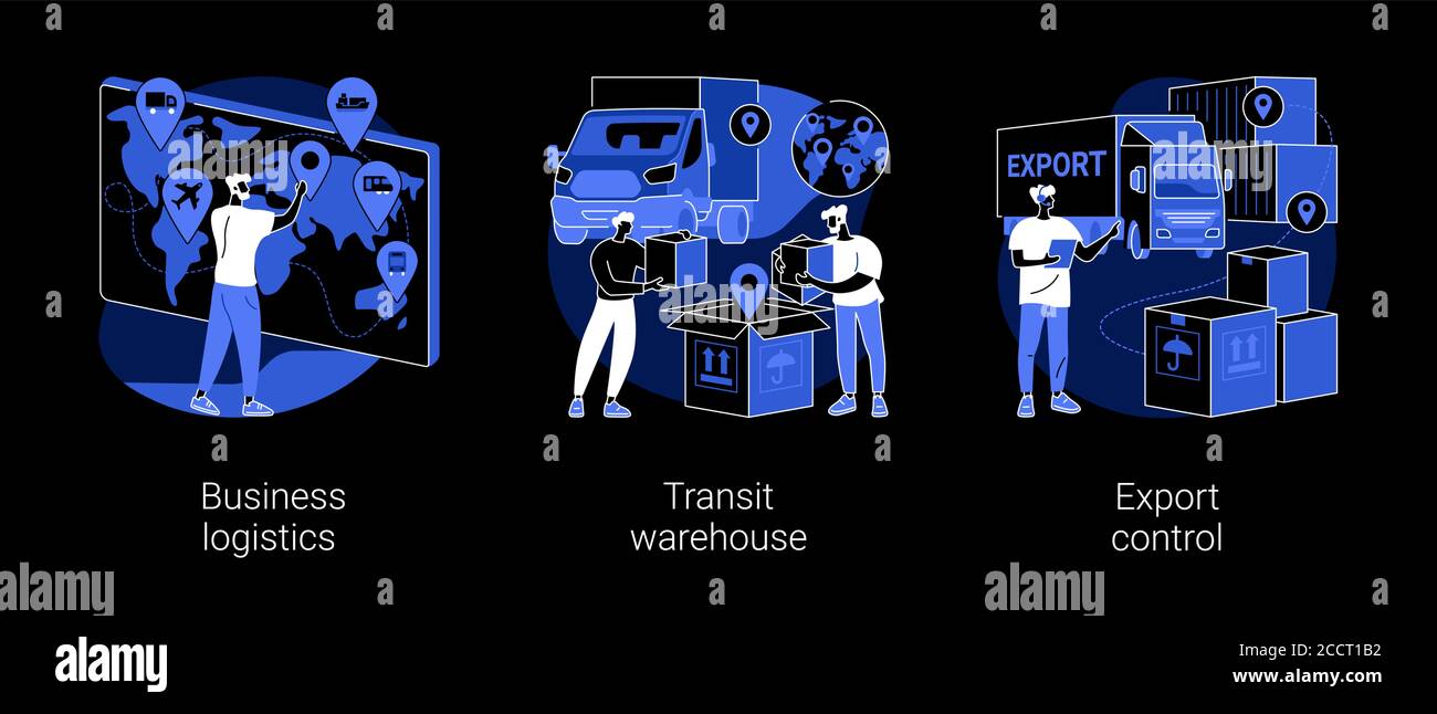 Smart logistics technologies abstract concept vector illustrations ...