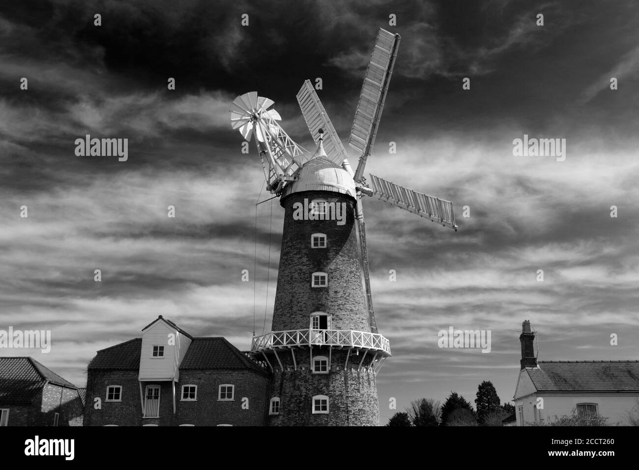 Restored windmill Black and White Stock Photos & Images - Alamy