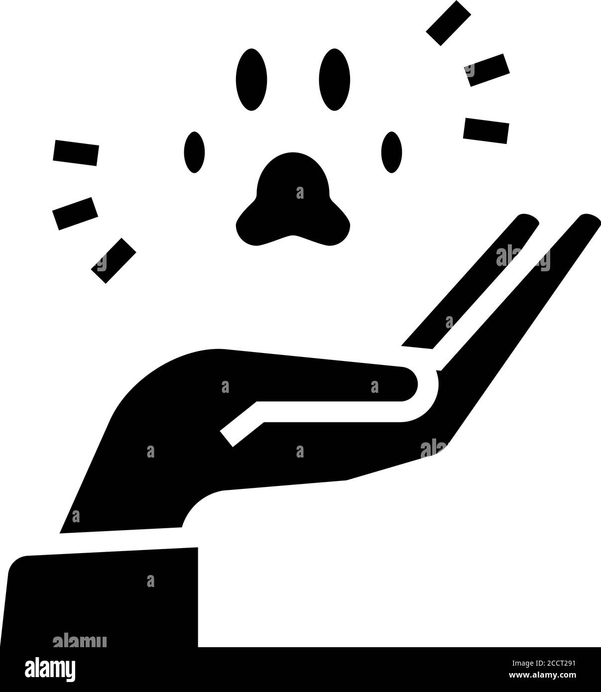 hand hold animal paw glyph icon vector illustration Stock Vector Image ...
