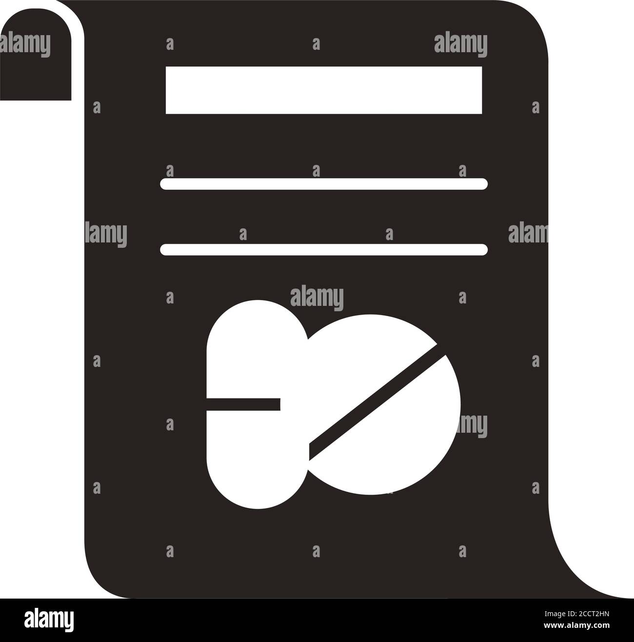 document with medicine capsules and pills drugs silhouette style vector ...
